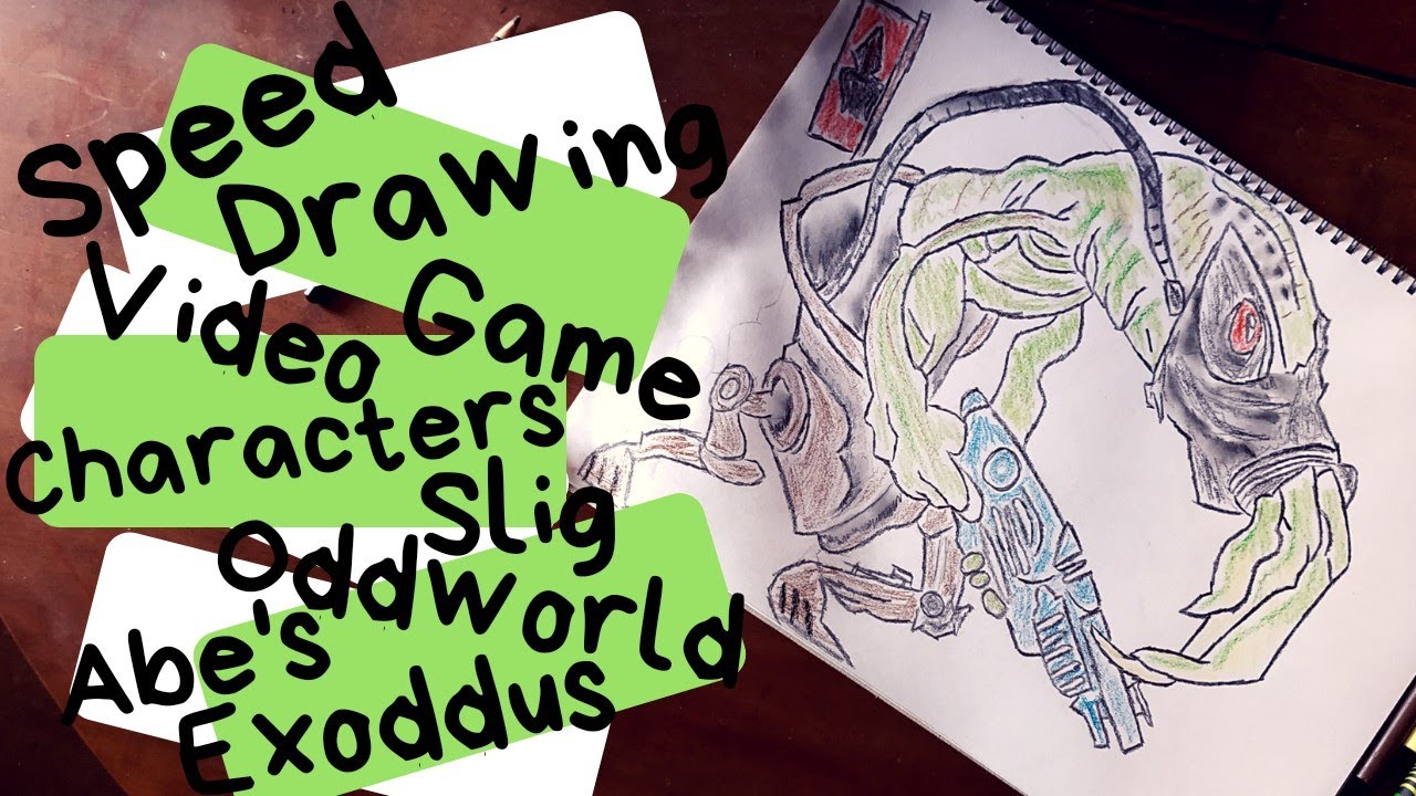 Speed Drawing - Video Game Characters #3 Slig (Oddworld abe's exoddus ...
