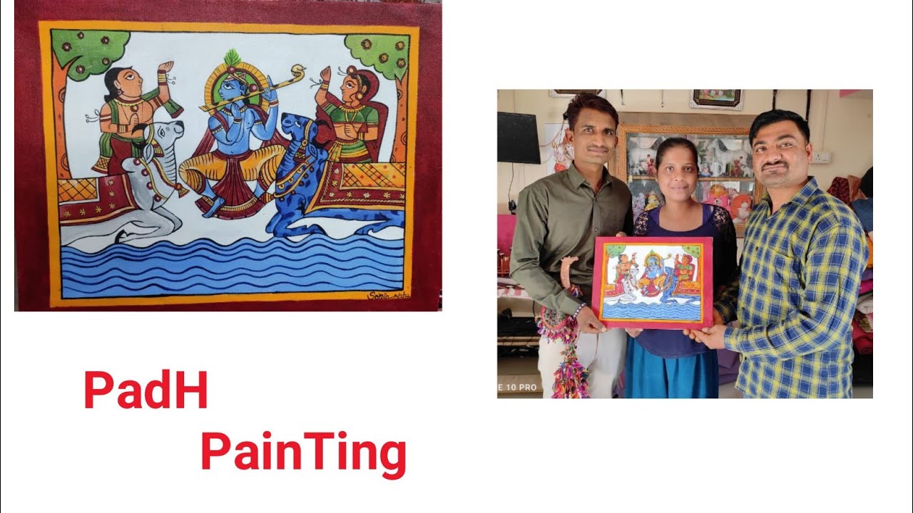 #Padh painting !! #Folk painting !! #Acrylic on Canvas !! #Rainbow Art ...