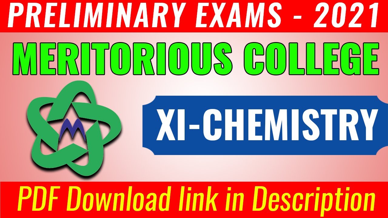 XI Chem MCQs (Meritorious Science College - 2021) - YouTube
