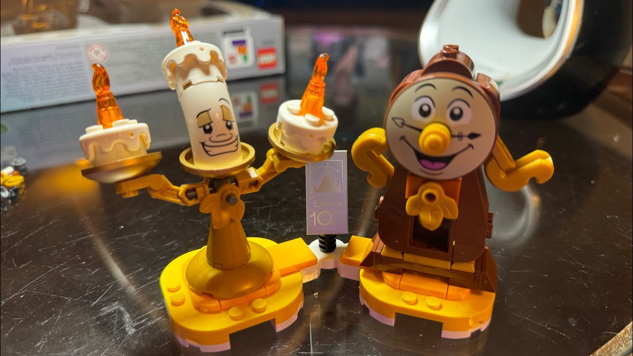 Lego x Disney 100 Beauty and the Beast Lumiere and Cogsworth Speed ...