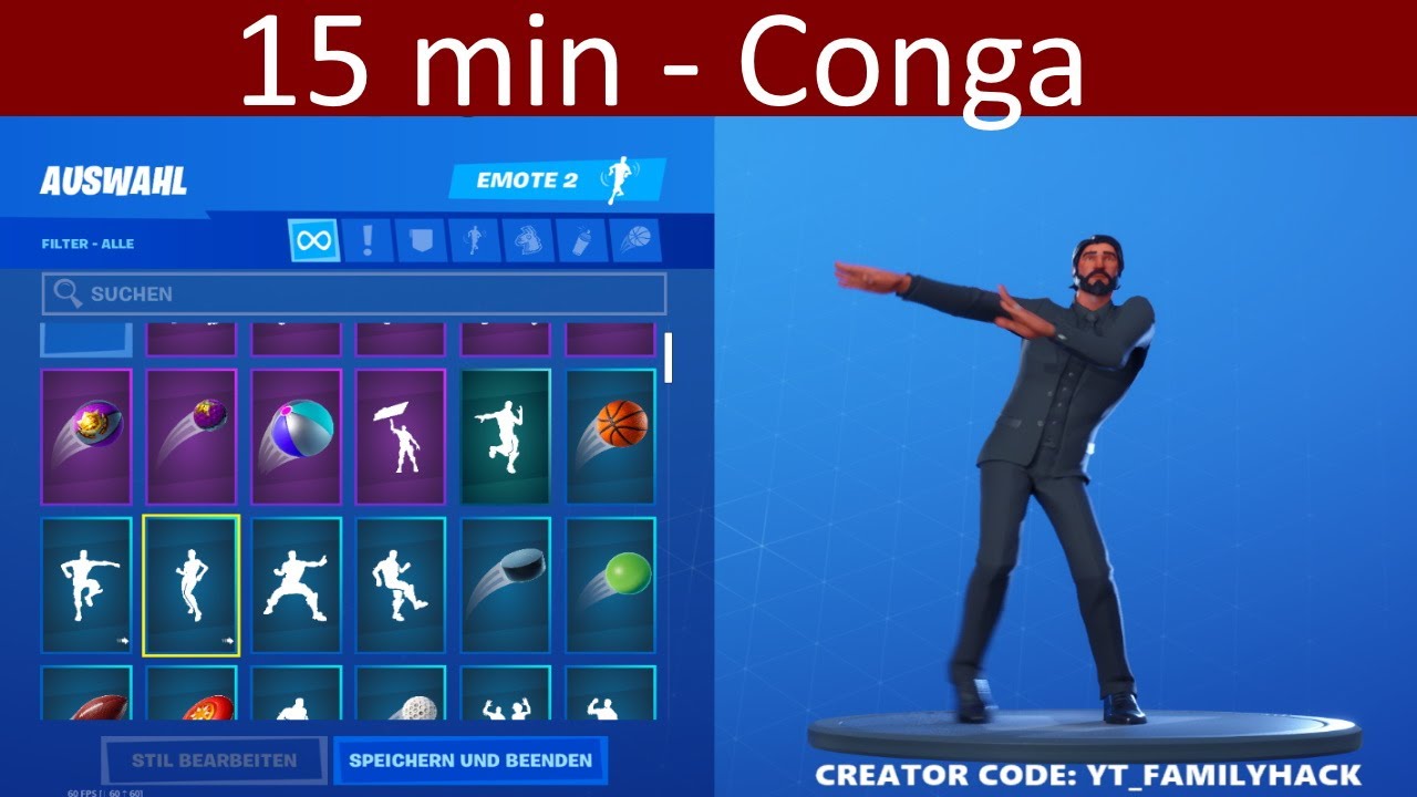 15 Min - NEW Conga Dance - Fortnite - Emote - No Copyright Music ...