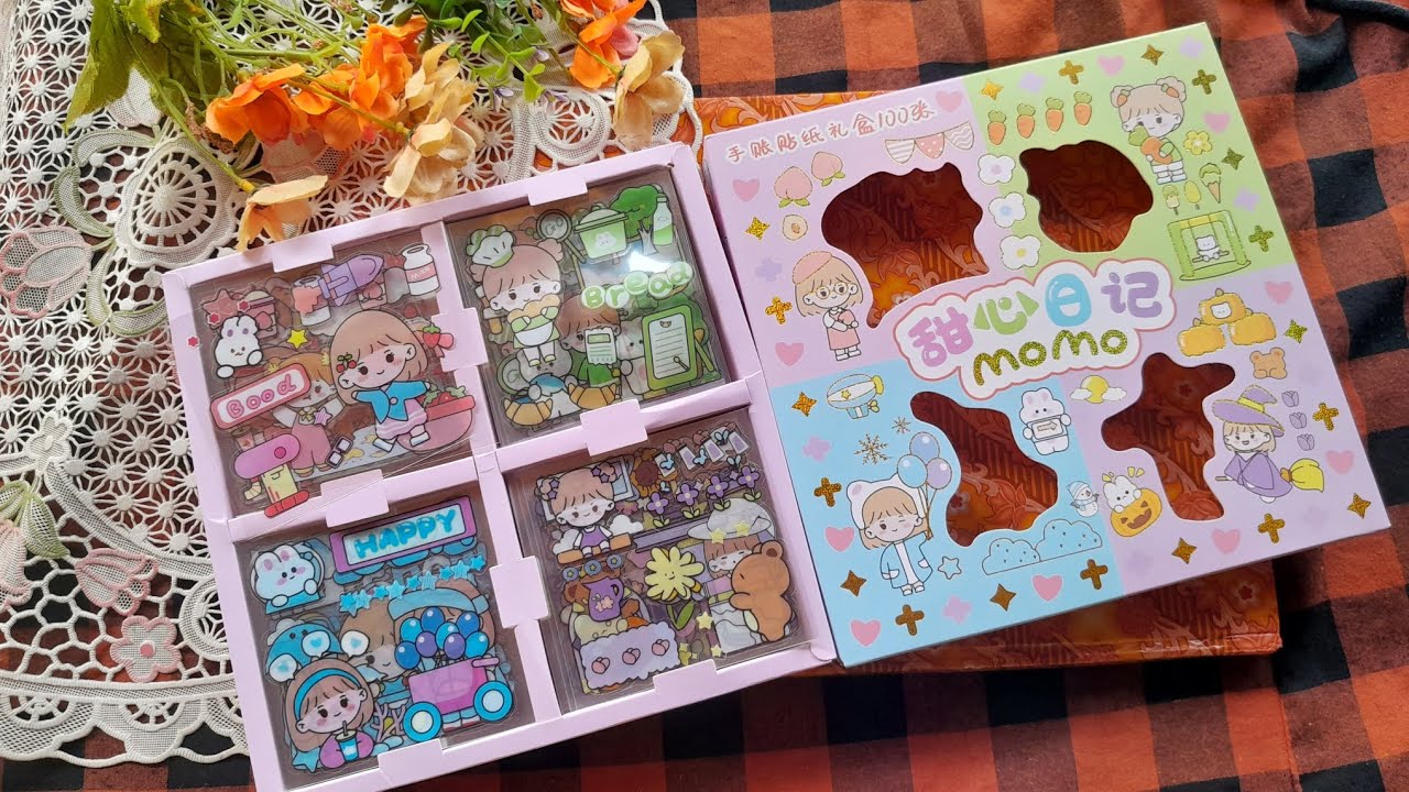 UNBOXING STICKER MOMO RAINBOW VIRAL FOR JOURNALING - YouTube