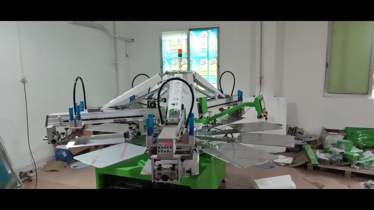 New program for 4 color automatic screen printing machine - YouTube