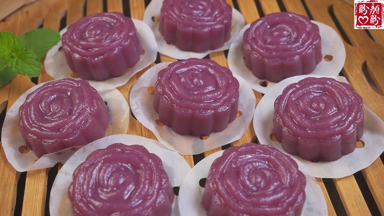 Purple Potato Crystal Cake。晶莹剔透，软糯Q弹的水晶紫薯蒸糕，好吃又漂亮的小糕点！ - YouTube