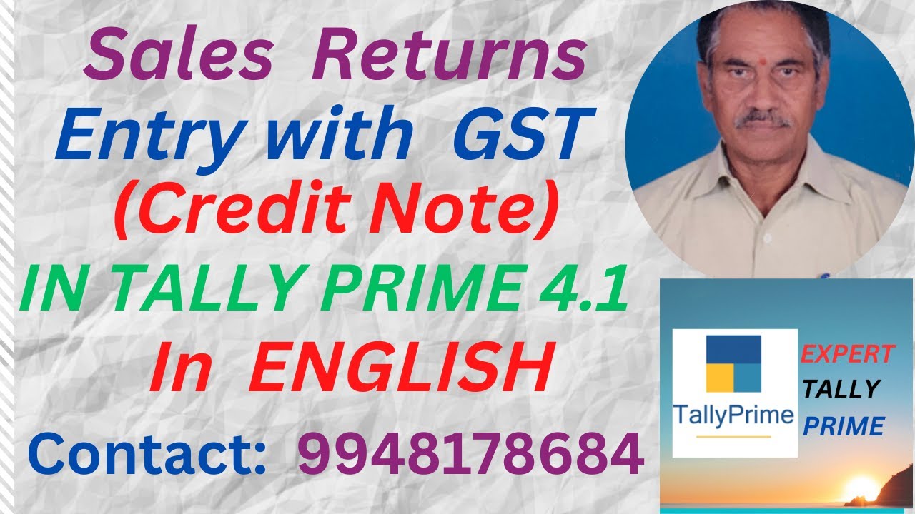 192. SALES RETURNS ENTRY WITH GST (Credit Note) IN TALLY PRIME 4.1 ...