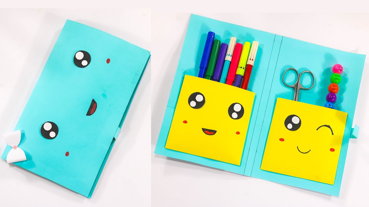 How to make paper pencil case - DIY paper pencil case - Back to school ...