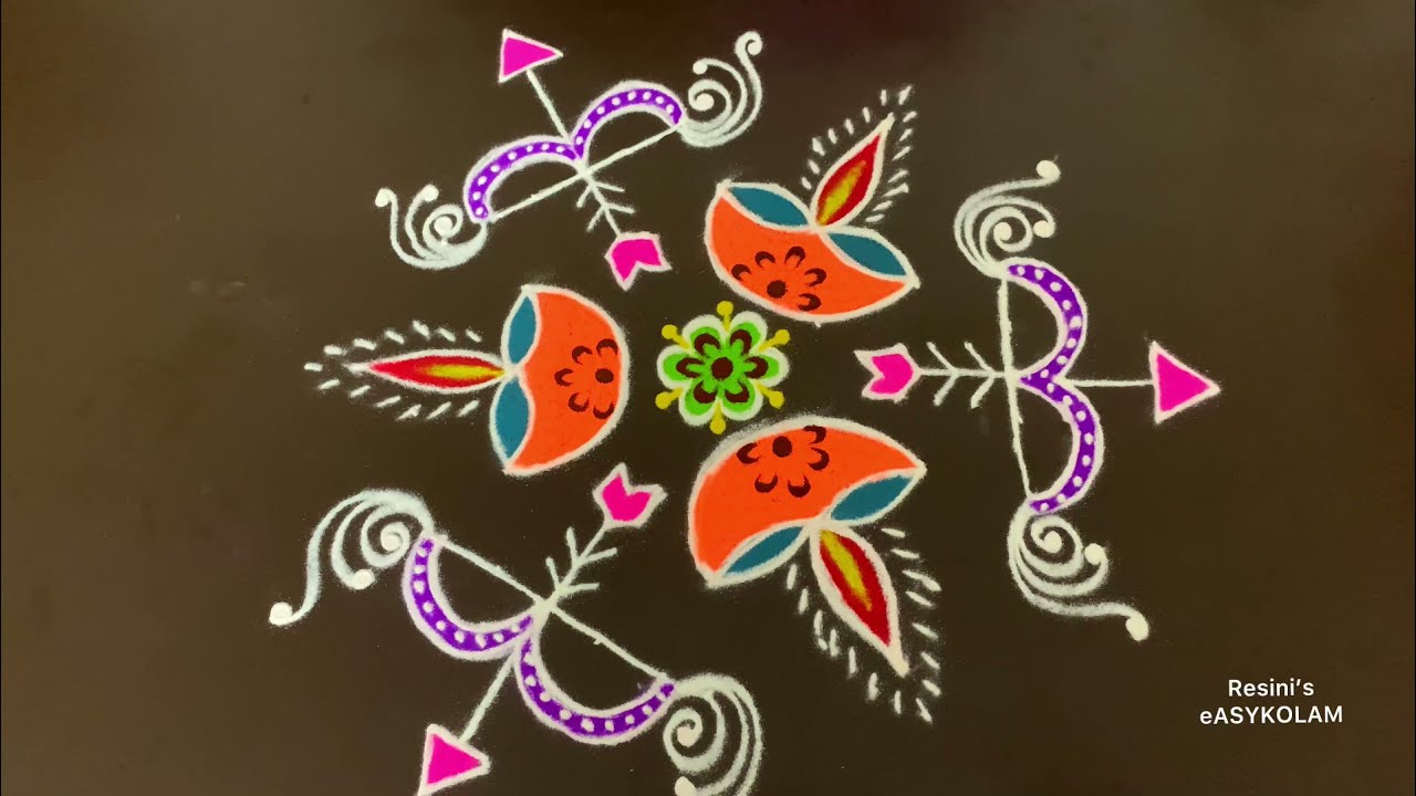 Sri Ram navami rangoli 2021 | 7to4 dots Rama navami kolam | pooja kolam ...