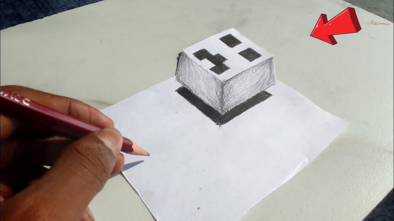 How To Draw 3D (Minecraft ) CREEPER Drawing on paper | #howtodraw # ...