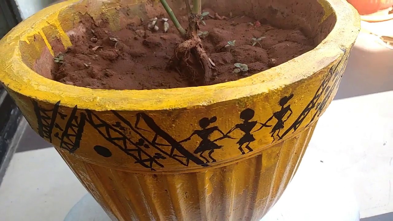DIY: Easy Warli Pot painting || Renovate your balcony garden|| - YouTube