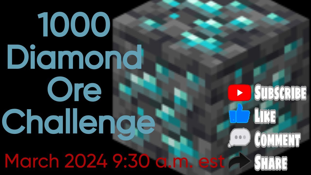 Day 7 ( 1000 #diamond Ore #challenge #minecraft #bedrock #mining #fun # ...