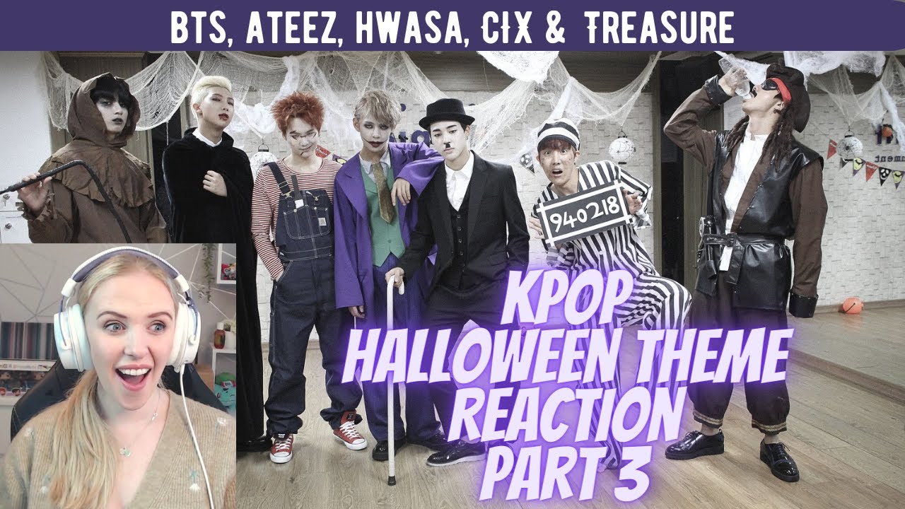 First time reacting to KPOP! (Halloween Theme part3) (BTS, ATEEZ, HWASA ...
