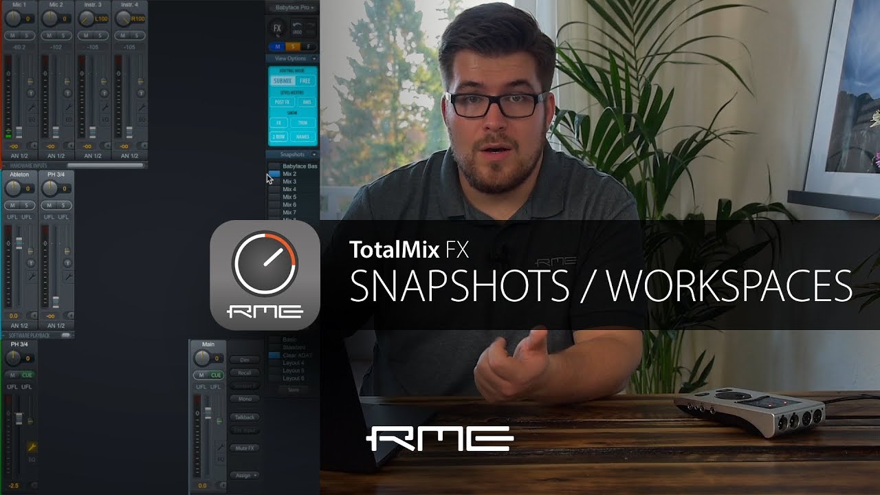 TotalMix FX for Beginners - Snapshots & Workspaces - YouTube