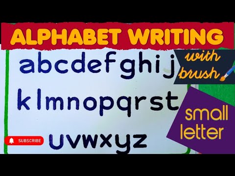 Alphabet Writing With Paint Brush||ABCD writing||Paint Brush Writing ...