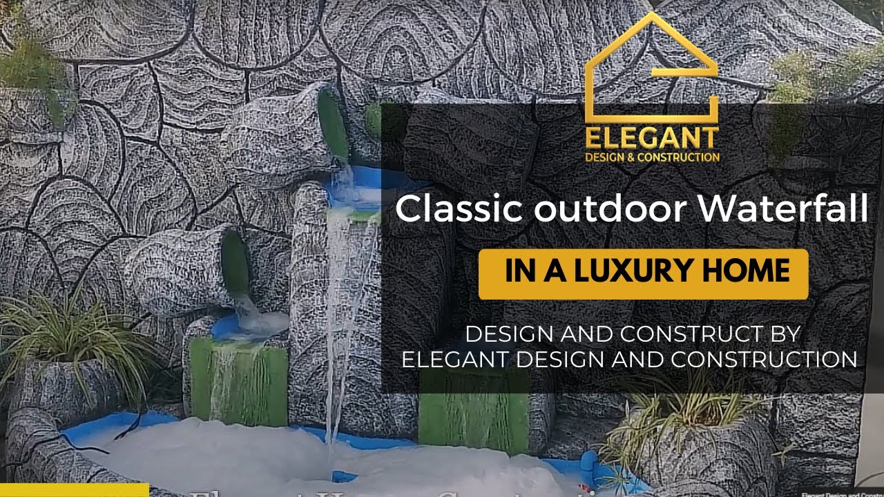 Classic outdoor waterfall design by Elegant Homes Construction - YouTube