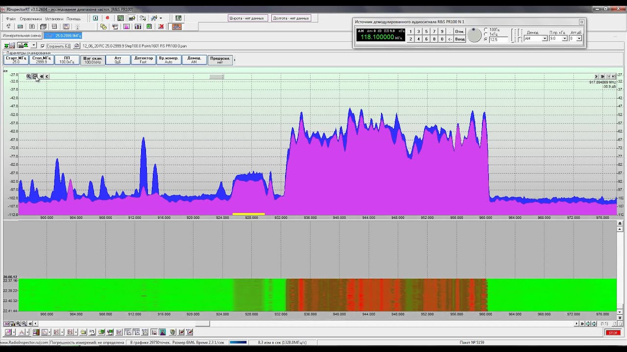 R&S PR100 + RadioInspectorRT (frequencies database + TETRA ...