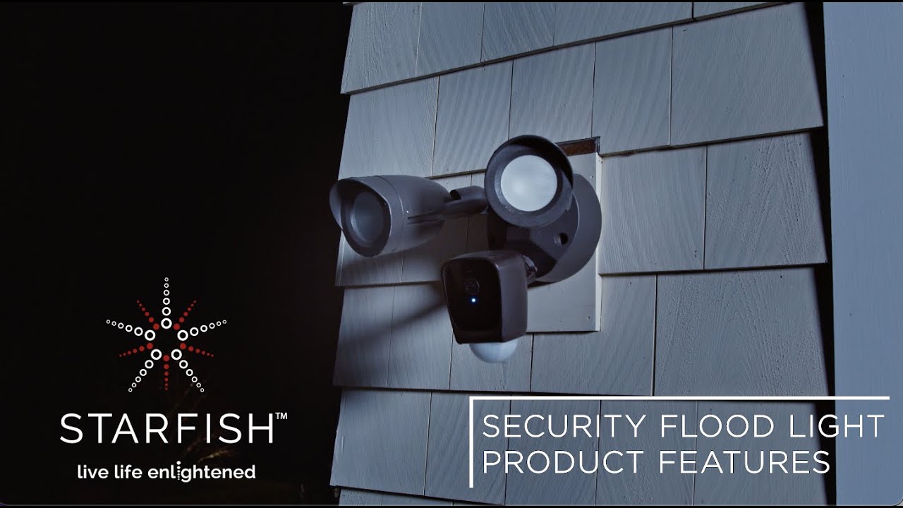 STARFISH Smart Security Flood Light and Camera Product Features - YouTube