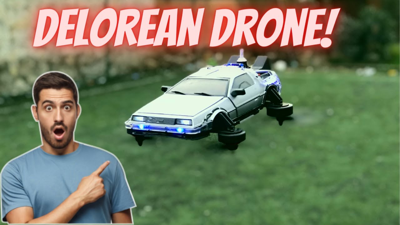 Delorean Time Machine DRONE Flying! - YouTube