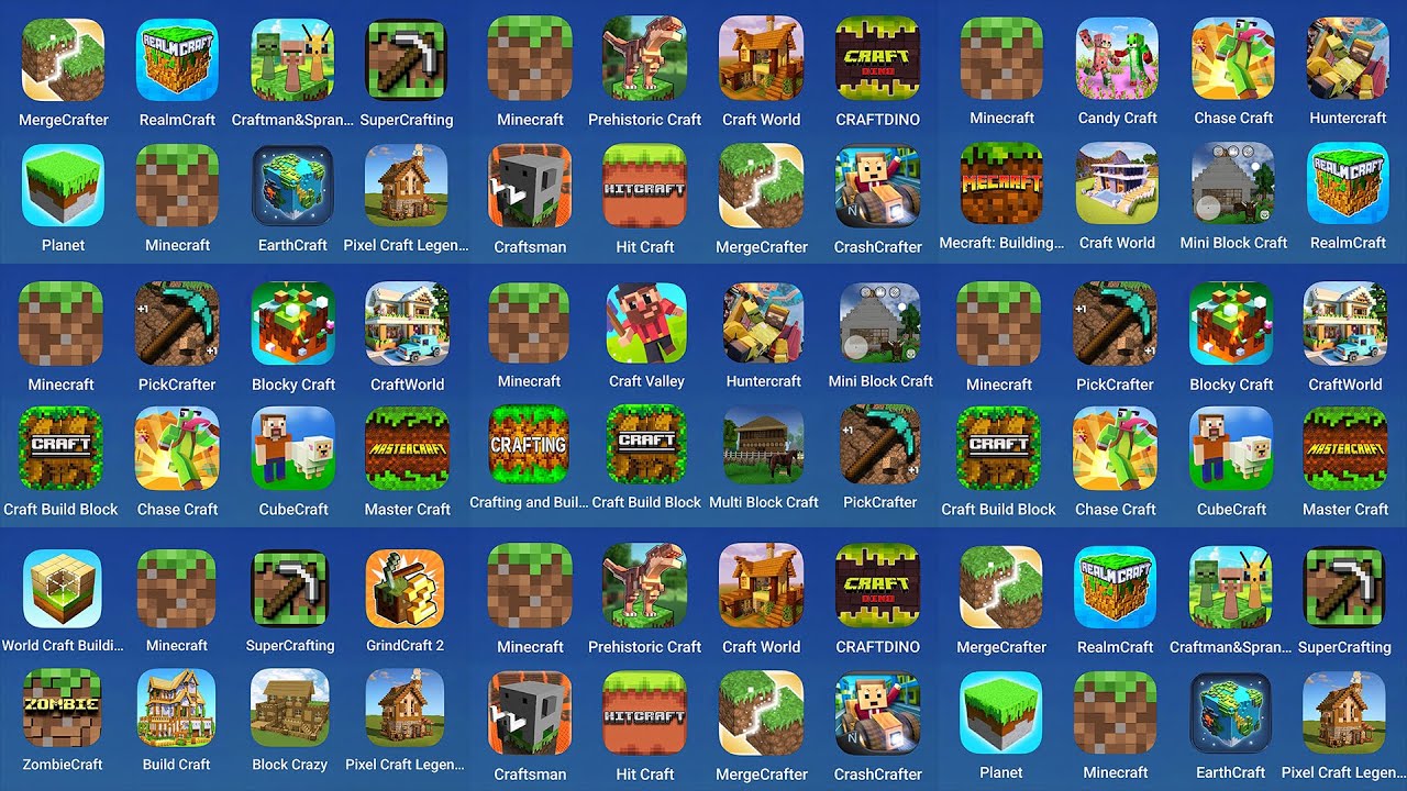 Minecraft, Prehistoric Craft, MergeCrafter, Candy Craft, World Craft ...