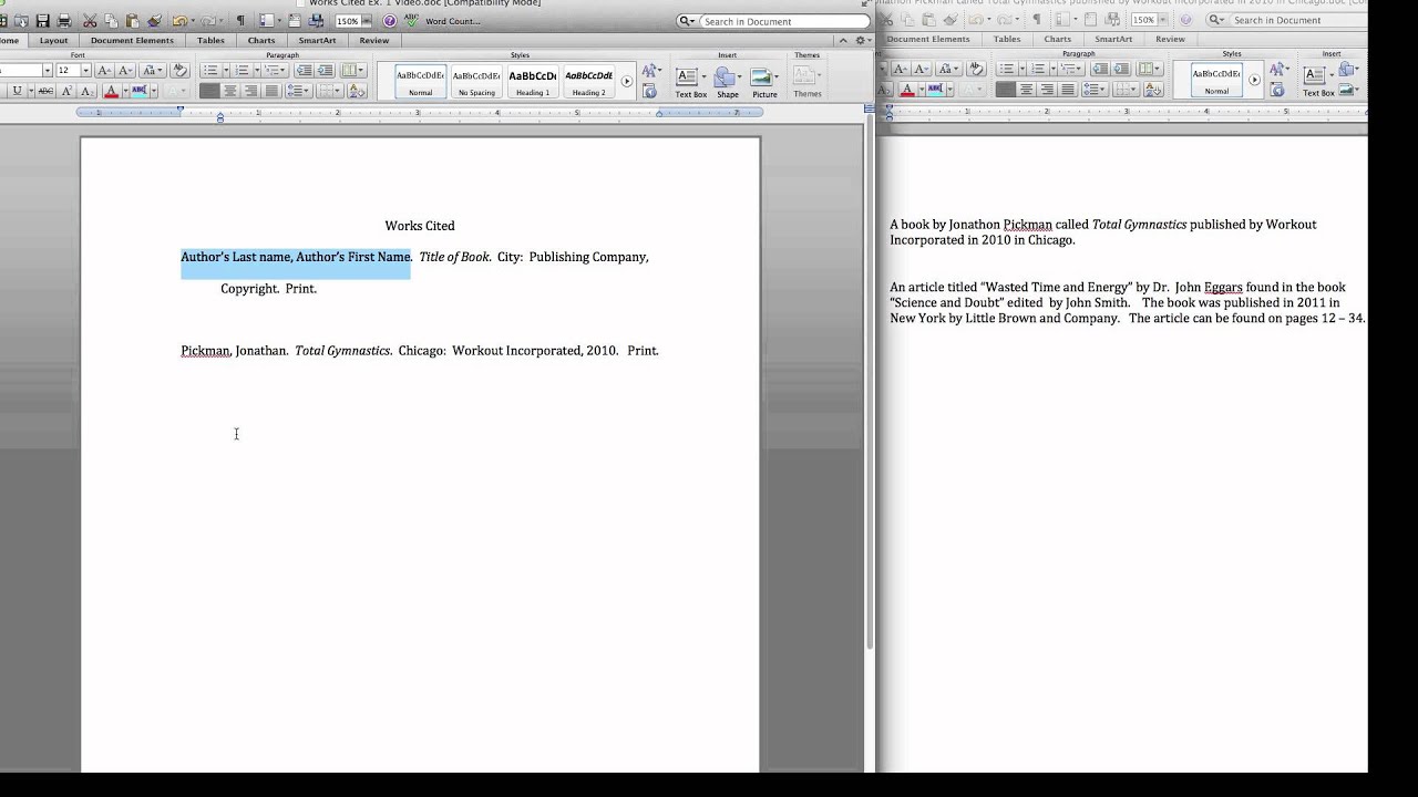 Works Cited Ex. 1 Video - YouTube