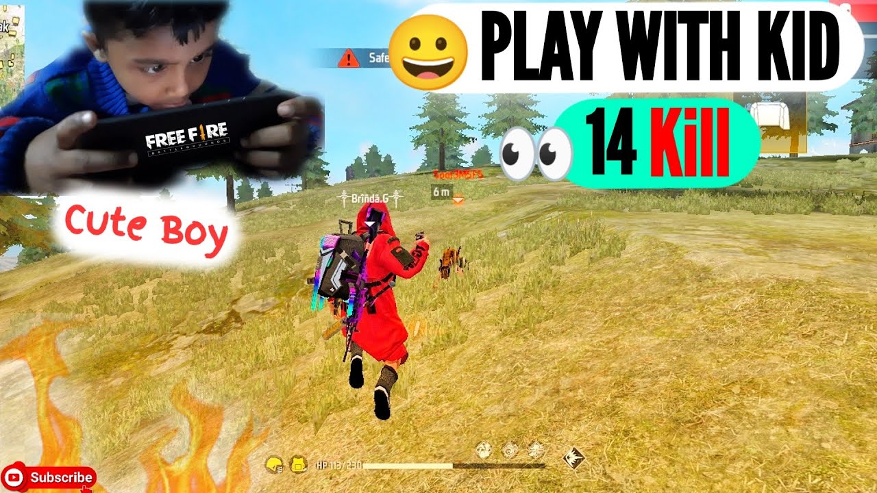 Free Fire Play With Kid | Cute Kid | Brinda gaming - YouTube