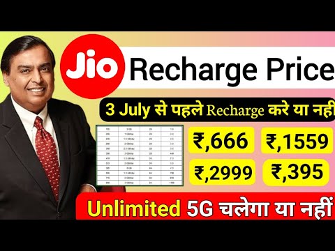 Jio Price Hike - Jio 5G Unlimited Data Plan from 3rd July 2024 | Jio ...