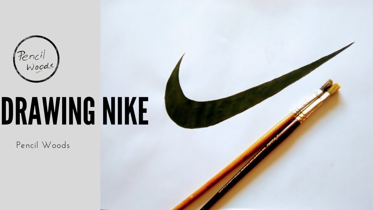 How to draw Nike Logo I Simple drawing I Step by step I Pencil Woods I ...