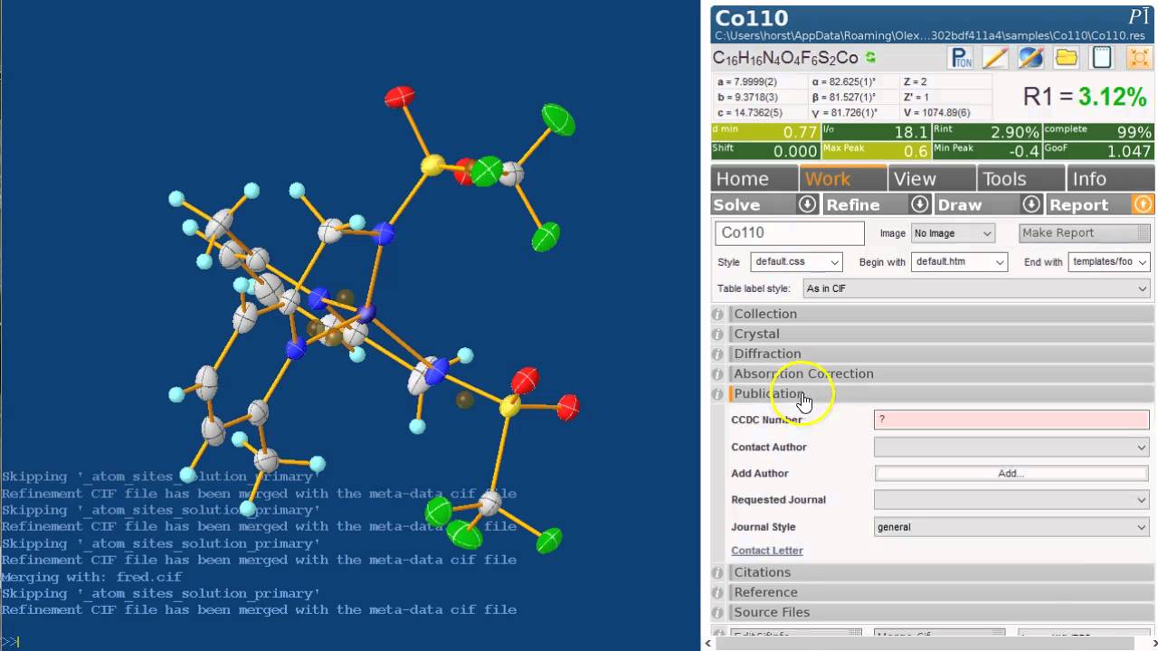 Adding Citations to the CIF in Olex2 - YouTube