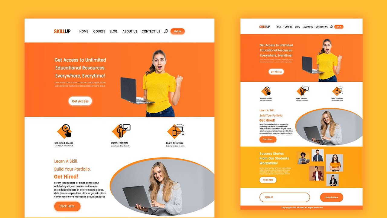 Web Template Design In Photoshop CC Step By Step | UI Design | - YouTube