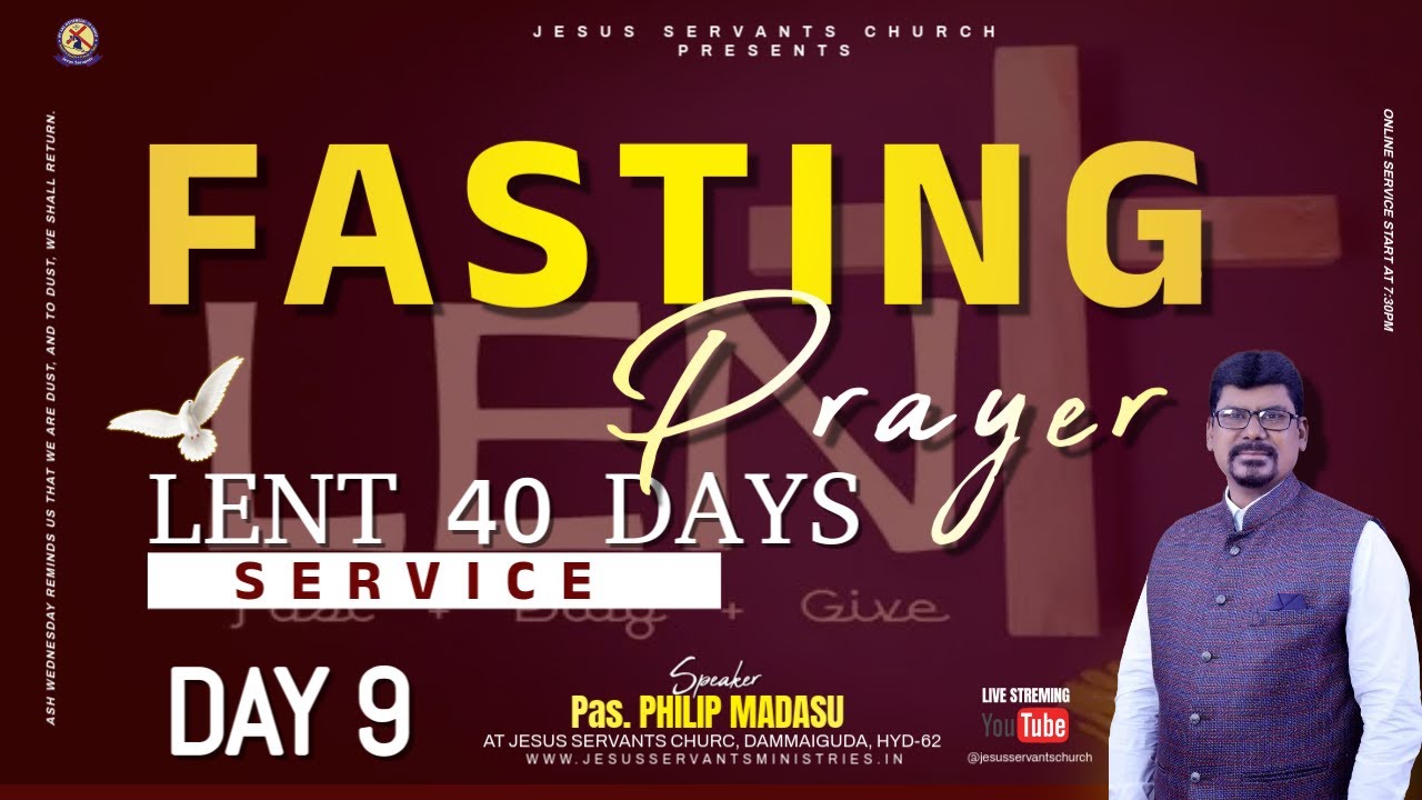 | DAY 9 LENT PRAYERS | JSM Church | Rev Dr Philip Madasu - YouTube