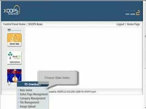 How to Setup Index page and Categories on Xoops - YouTube