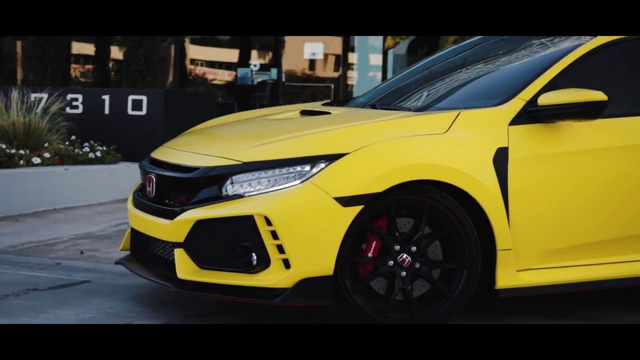 Montage/Cinematics of yellow wrapped Honda Civic Type R - YouTube