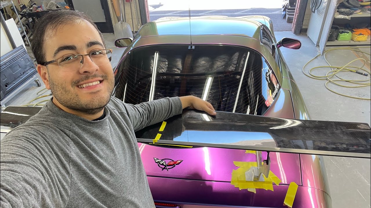 INSTALLING C5.R RACE CAR WING ON MY CORVETTE (FINALLY) AND IT LOOKS ...