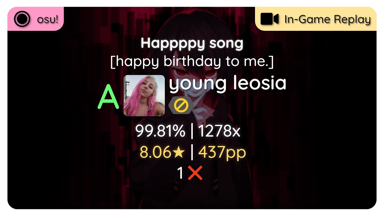 osu! | young leosia | SOOOO – Happppy song [happy birthday to me.] | 1 ...