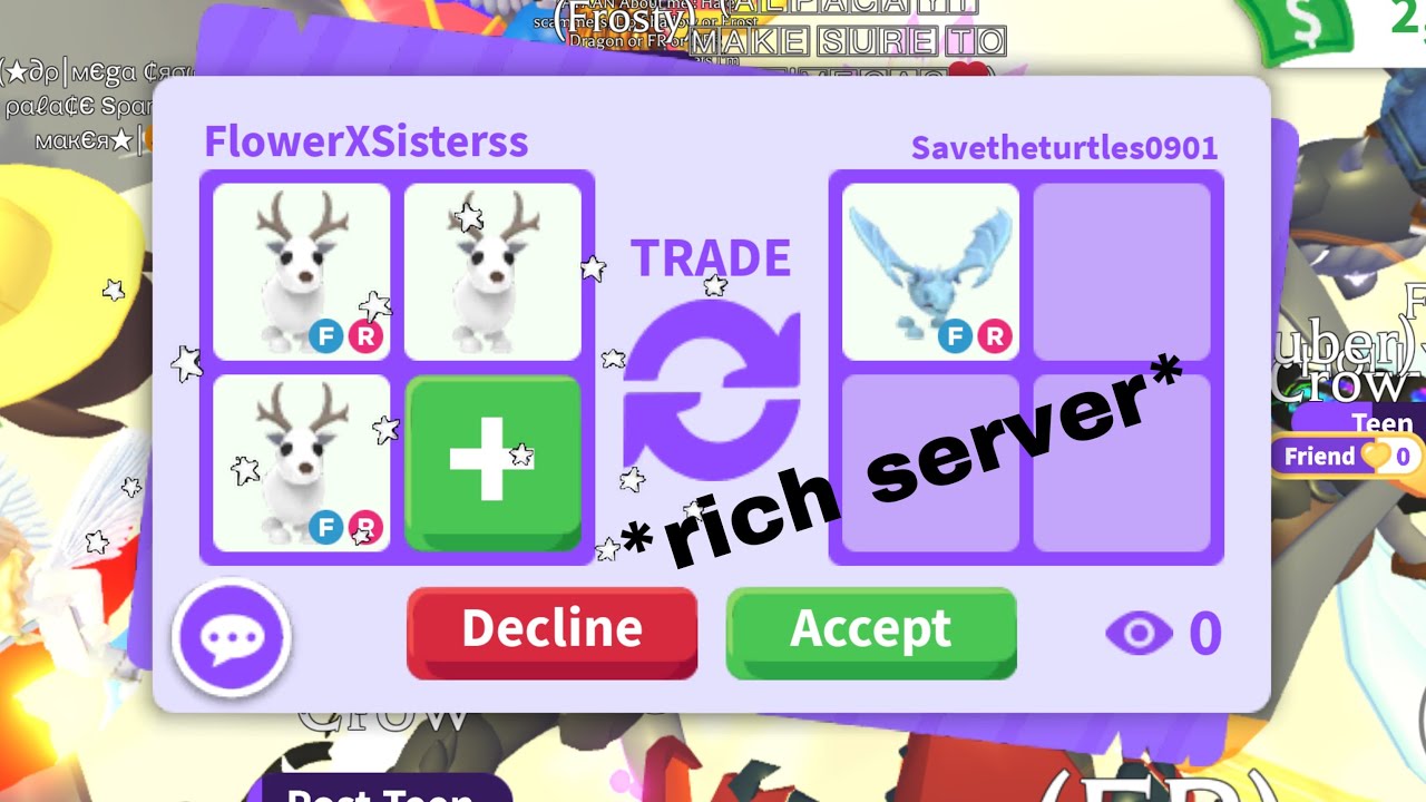 *TRADING IN ADOPT ME RICH SERVER* ( good offers) - YouTube