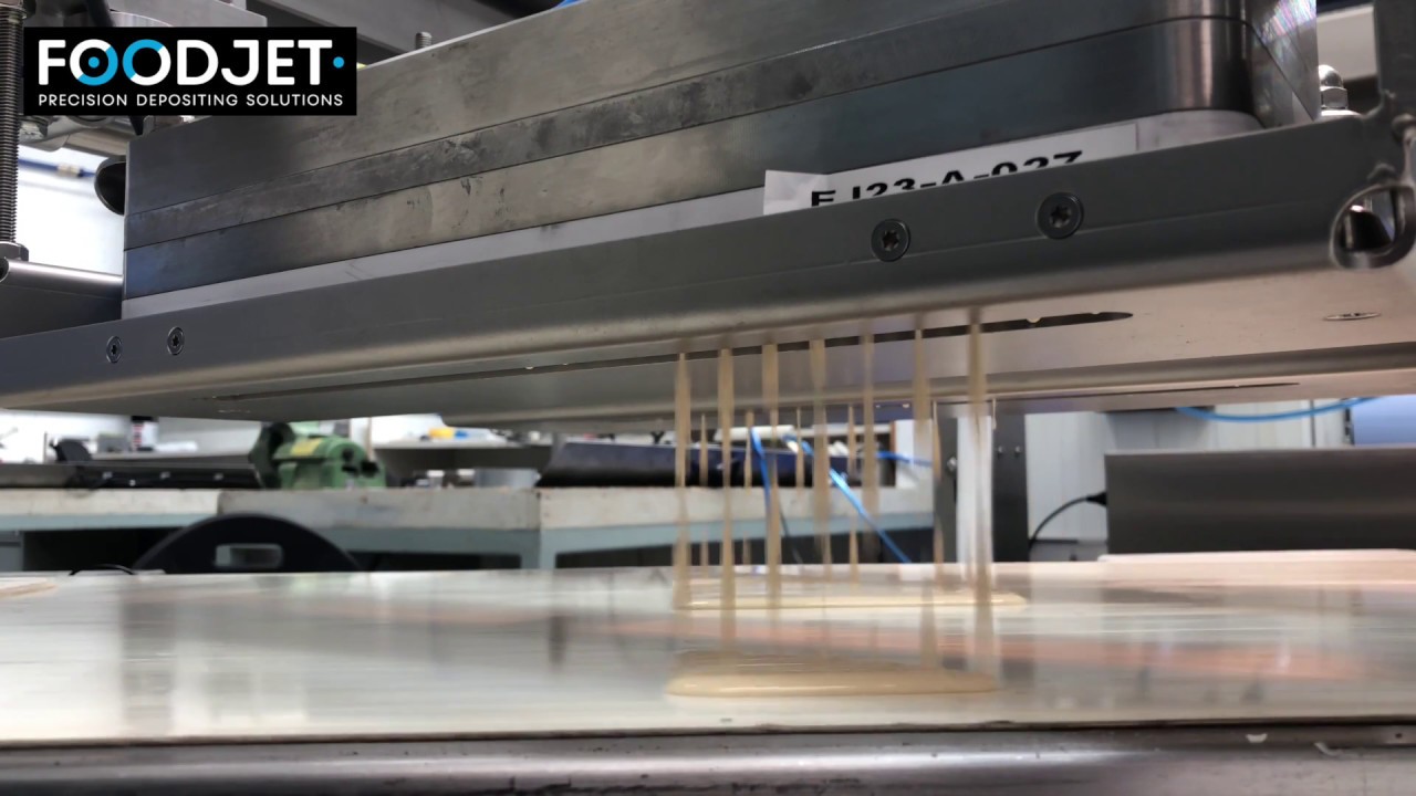 Accurate batter depositing with FoodJet depositor - YouTube
