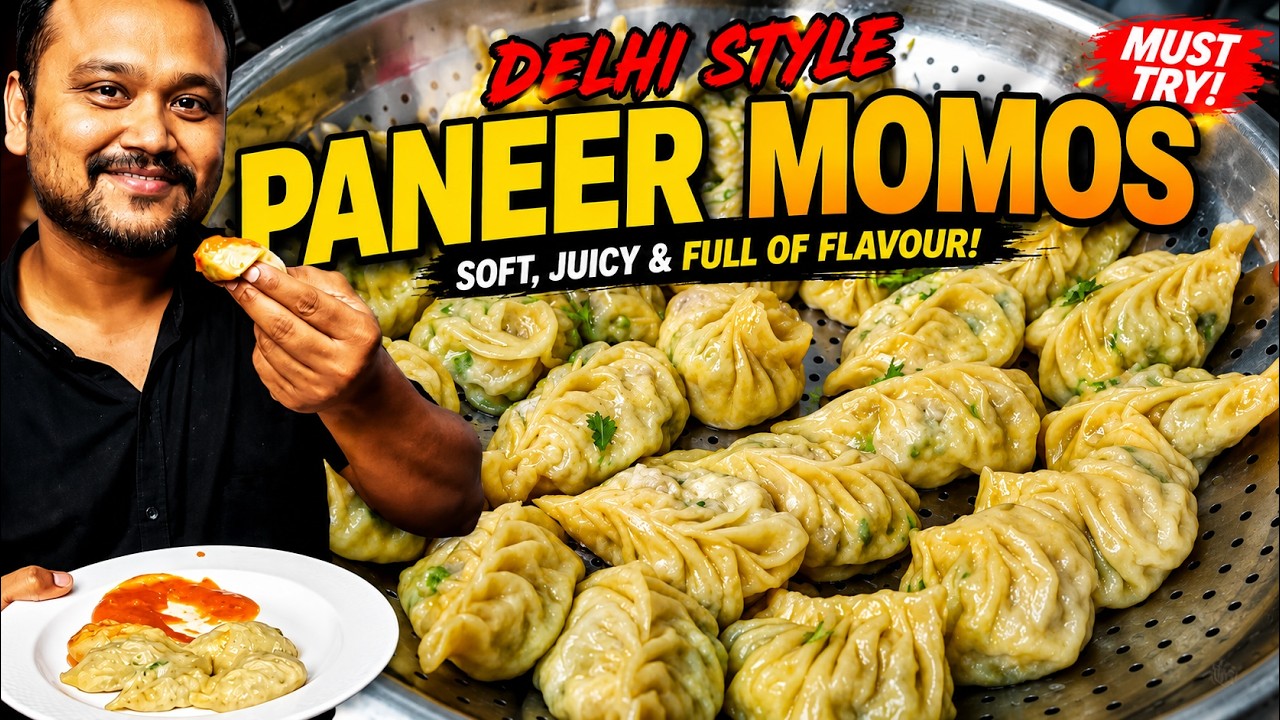 Delhi Street Style Paneer Momos Recipe | Soft and Juicy Paneer Momos ...