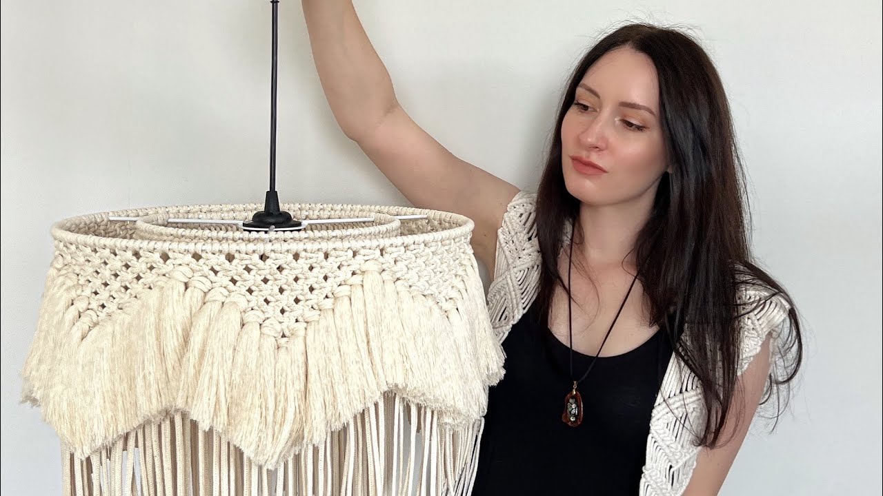 DIY | Macrame lampshade | Макраме абажур урок - YouTube