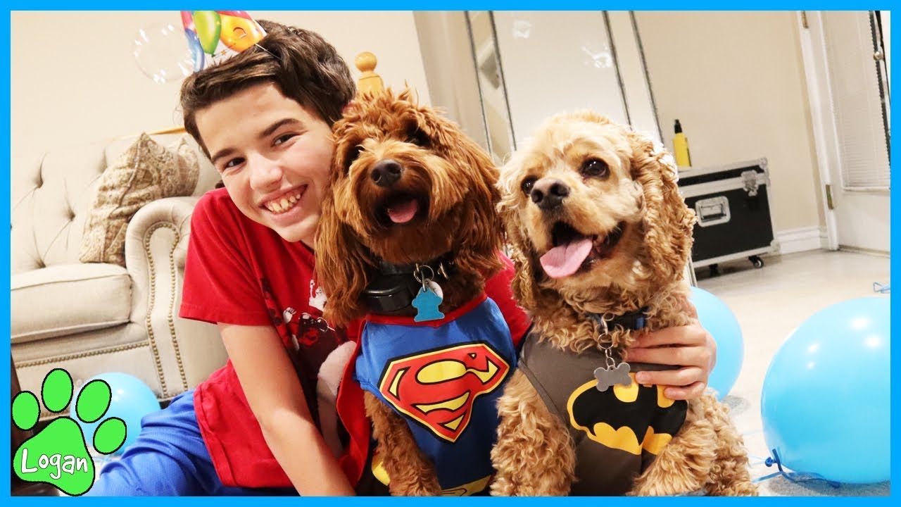 Cute Puppy Dog Birthday Party! / Logan The Adventure Dog - YouTube