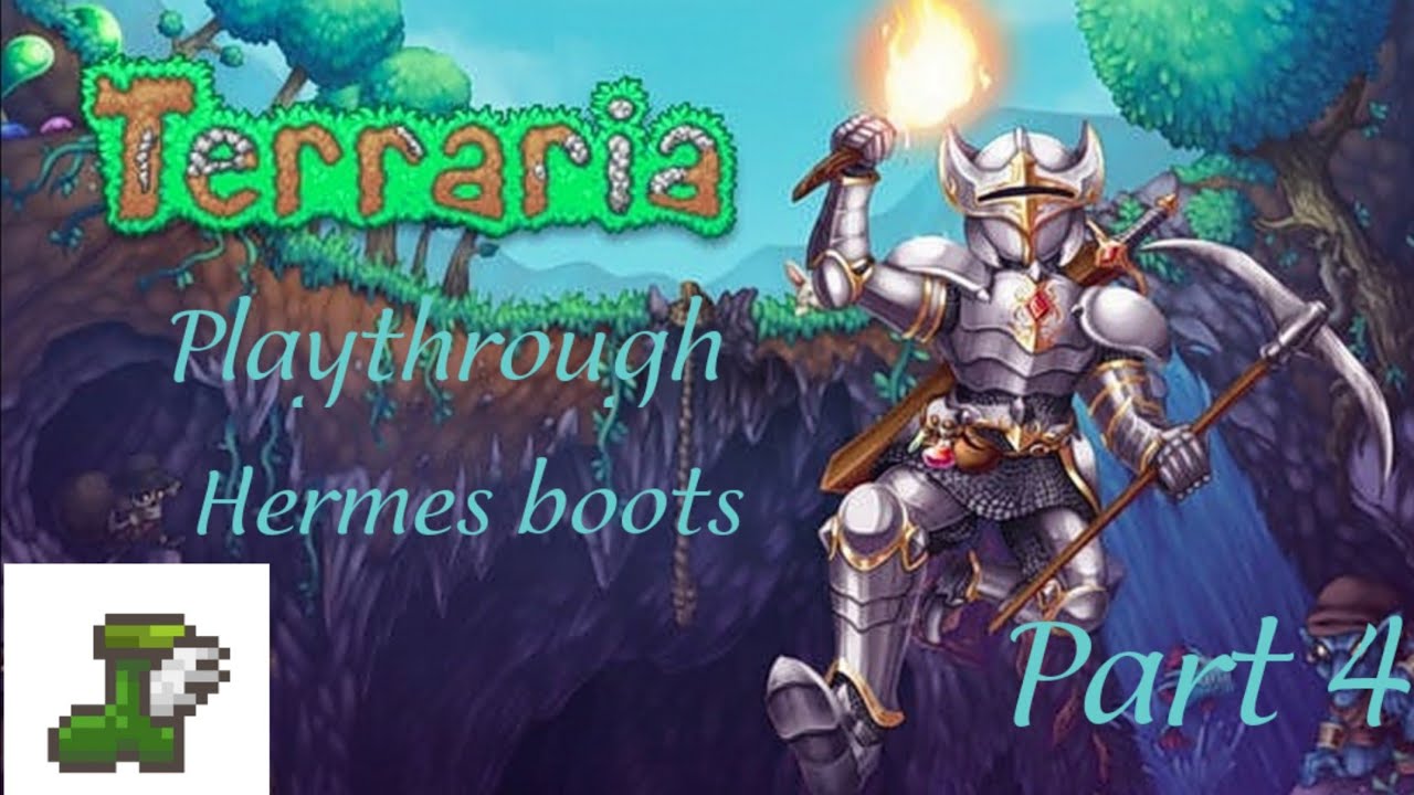 Terraria playthrough - part 4 - Invinsible Realms - Hermes boots ...