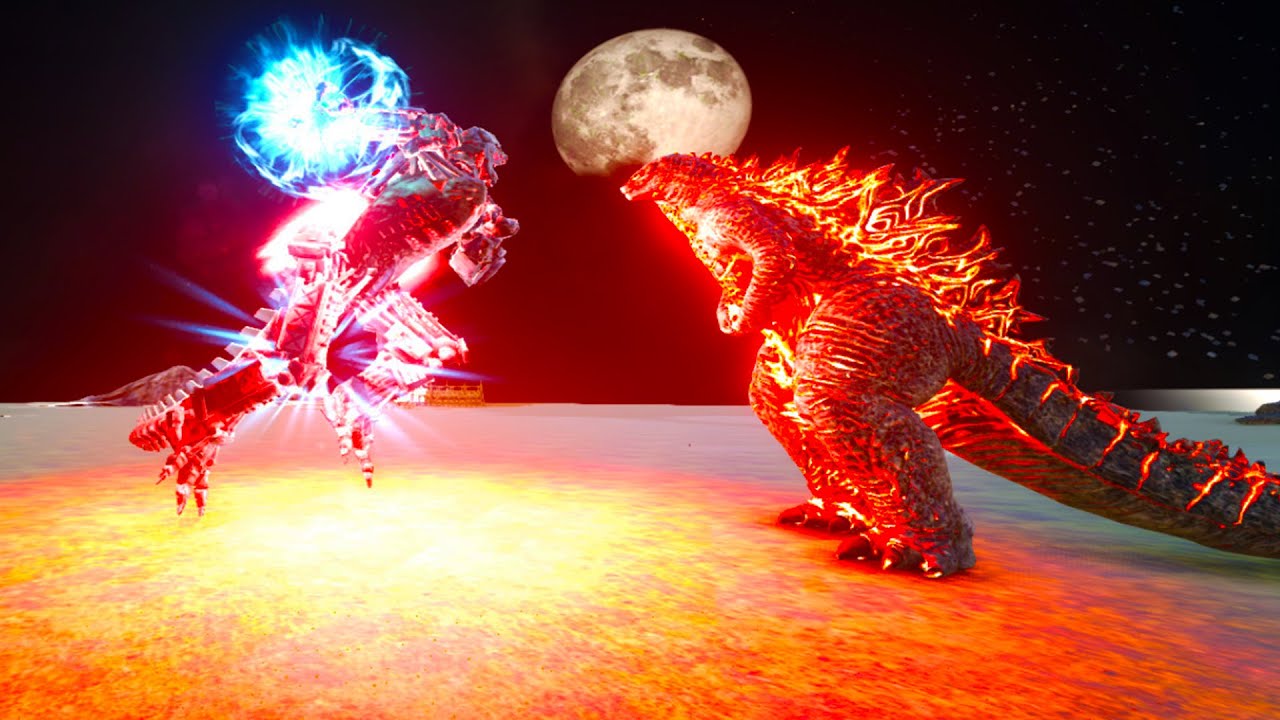 Burning Godzilla VS Mecha Godzilla & Ark Survival Evolved - YouTube