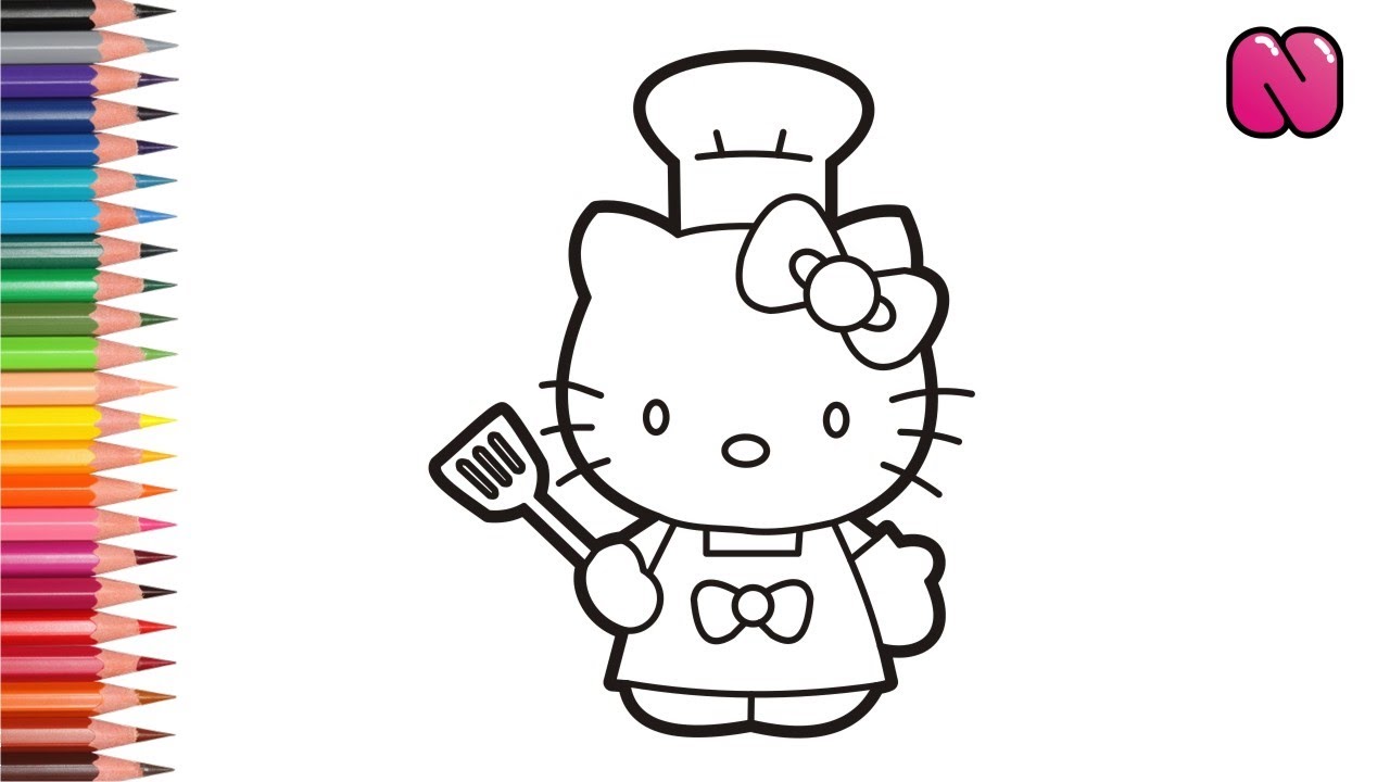 Chef Hello Kitty, Menggambar Dan Mewarnai Untuk Anak | Belajar ...