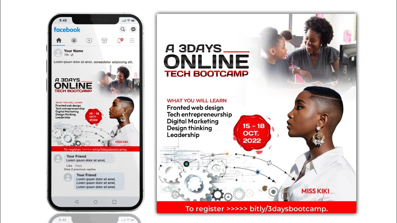Social Media ads Flyer || How To Design a Tech Bootcamp Flyer In ...