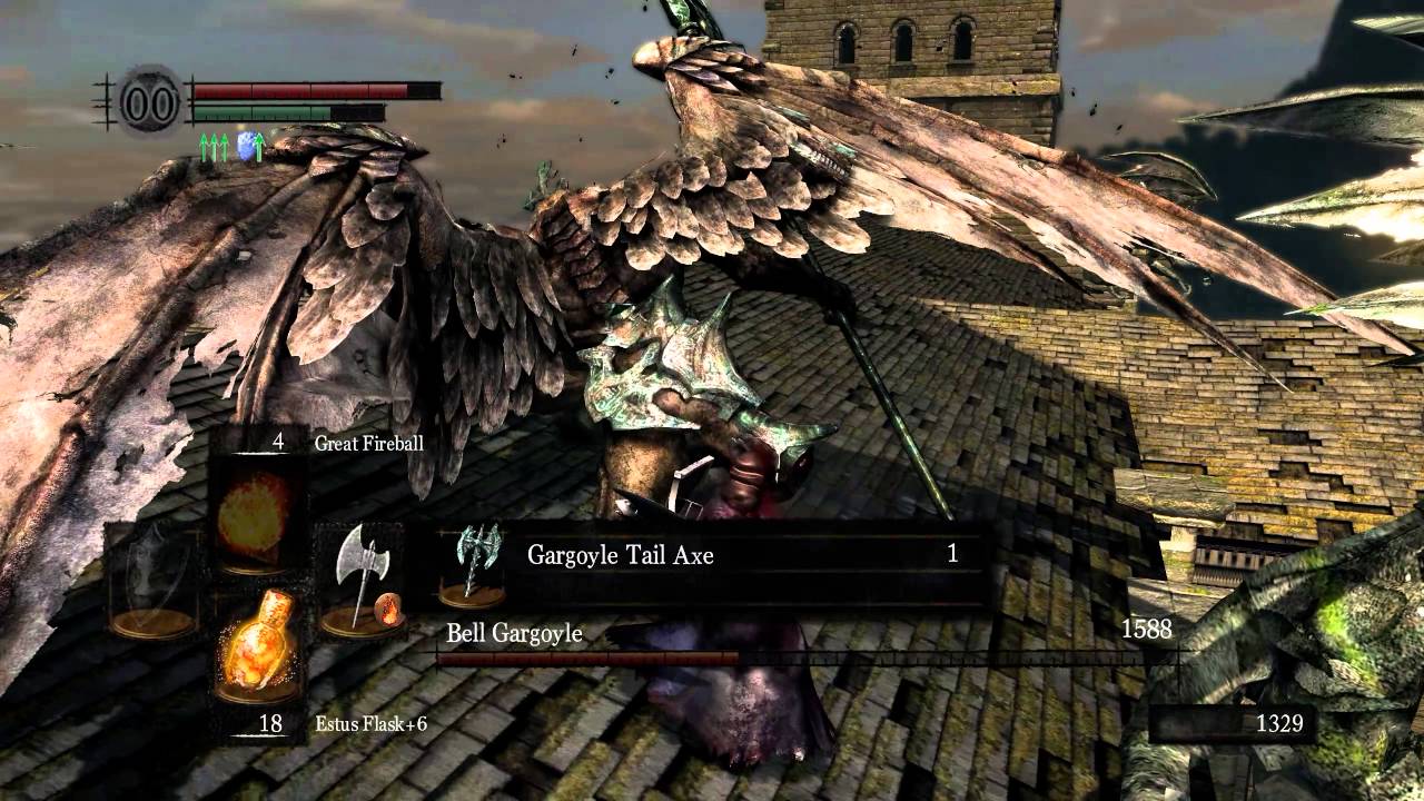 Dark Souls Bell Gargoyle Boss Fight NG+2 [SL1] - YouTube
