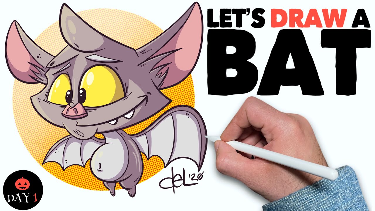 How To Draw a Bat: 31 Days of Halloween- DAY 1! - YouTube
