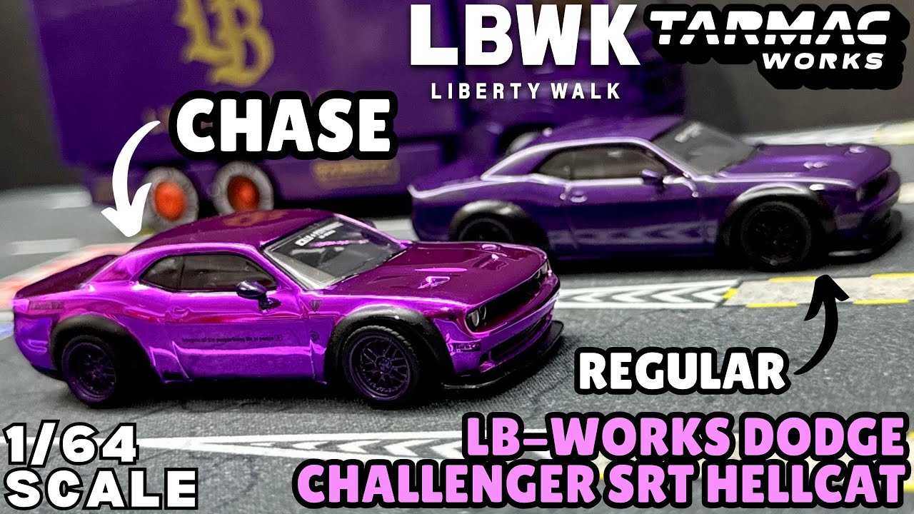 Unboxing Tarmac Works LBWK Dodge Challenger Hellcat | Review + Comparison | Metallic/Chrome ...