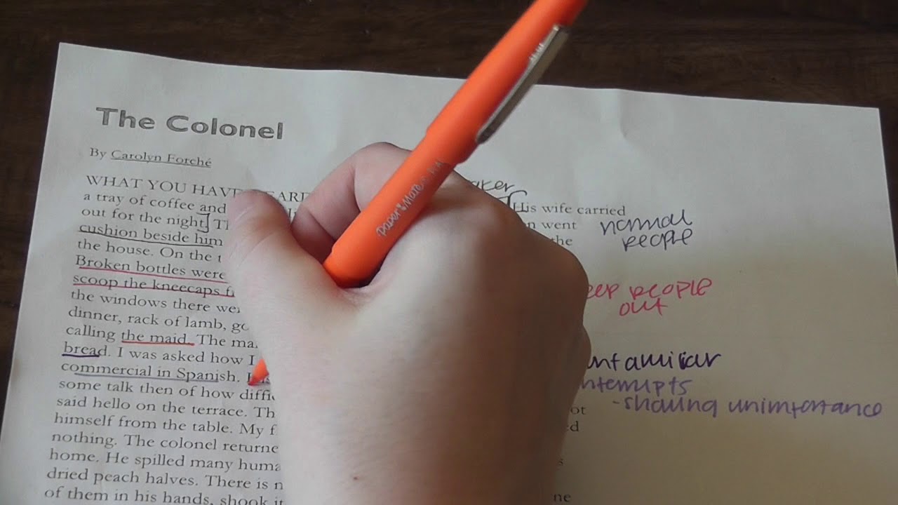 The Colonel By: Carolyn Forche (Alison Pollard and Natalie Happ) - YouTube