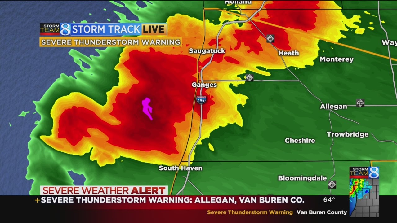 Tracking storms in West Michigan - June 15, 2016 - YouTube