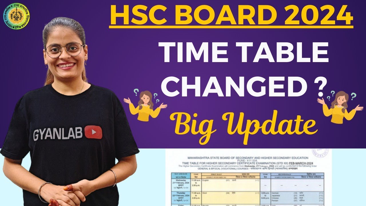 🔴HSC Board 2024 | Time Table Changed ? Latest Update | Gyanlab | Anjali ...
