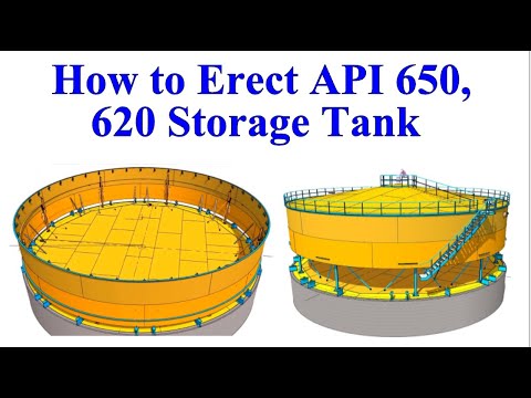 API 650, 620 Cone Roof Storage Tank Erection Method - YouTube