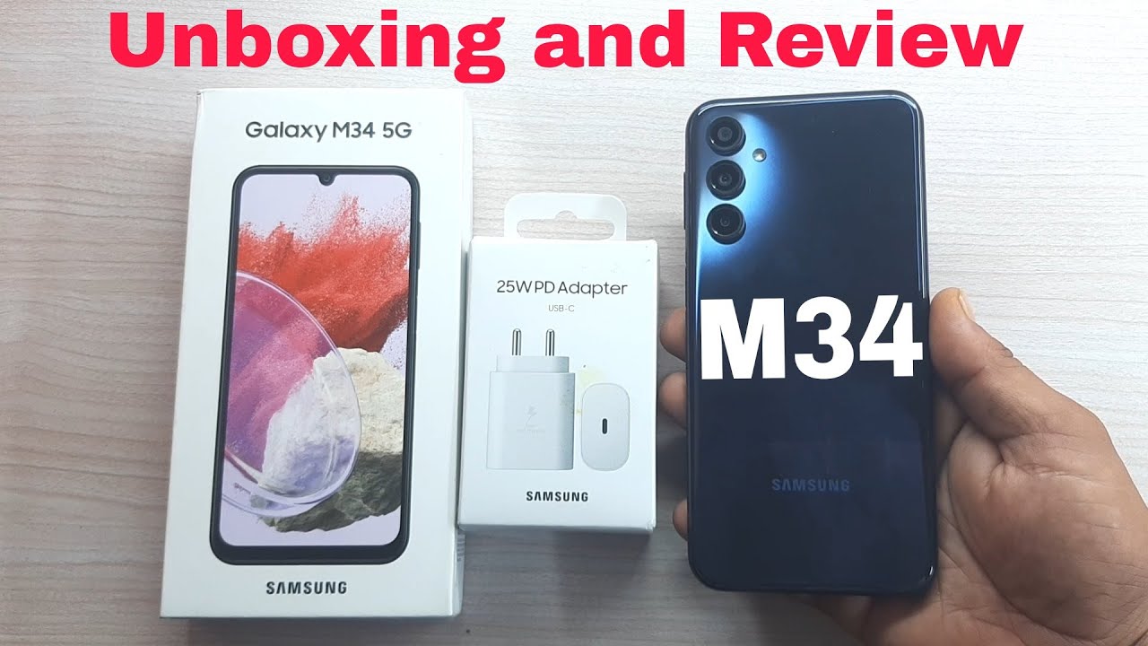 Samsung Galaxy M34 5G Unboxing with Charger|| Amoled Display// Triple ...